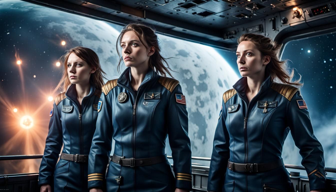 Captain Sarah McGuire and her two deck officers, take stock of their ...