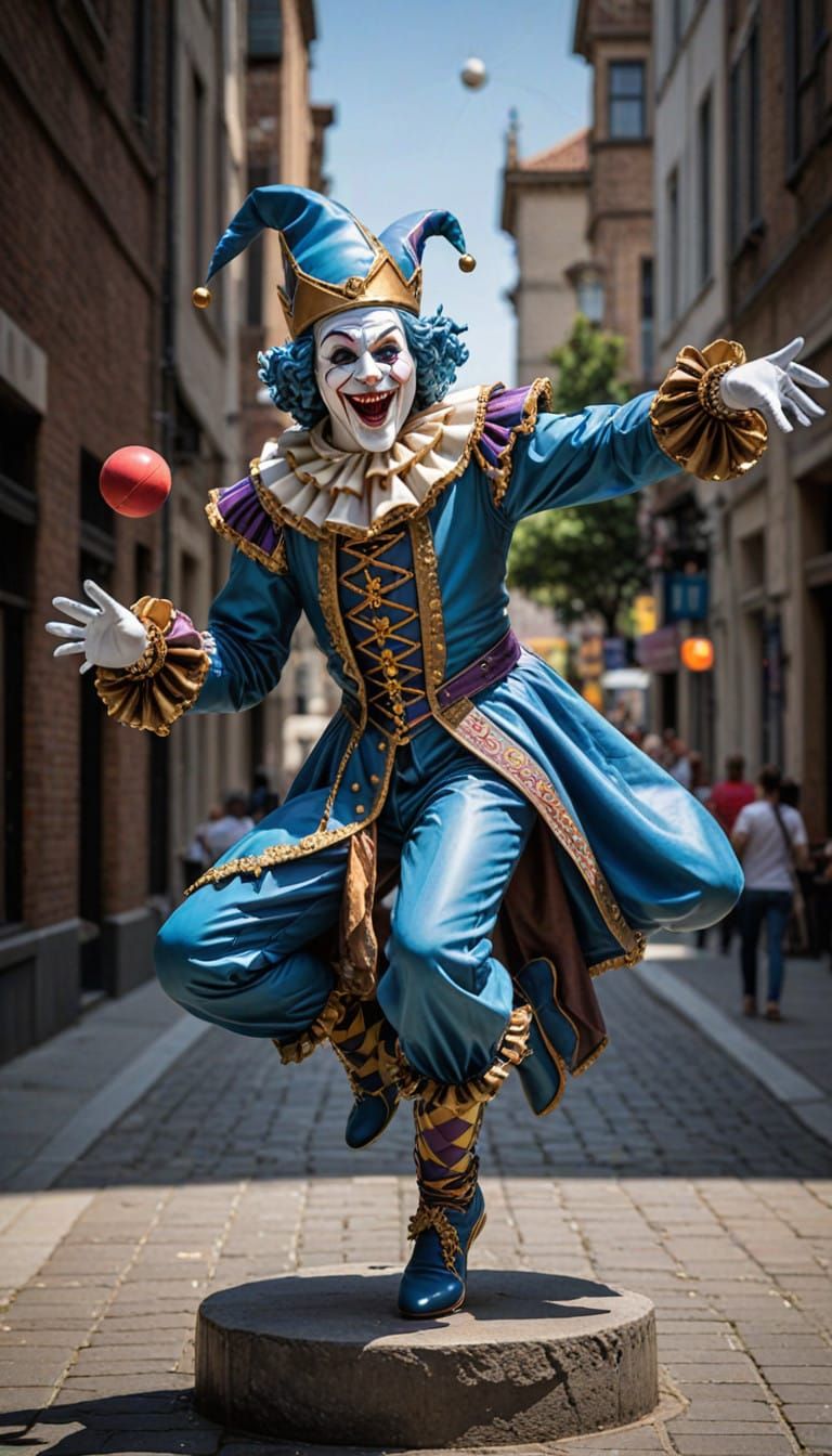 Living jester statue - Living jester statue