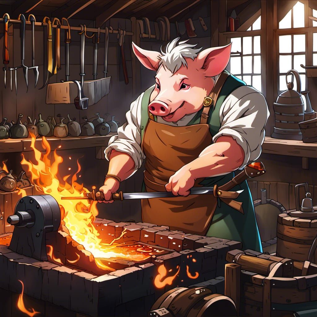 Blacksmith Boar. - AI Generated Artwork - NightCafe Creator
