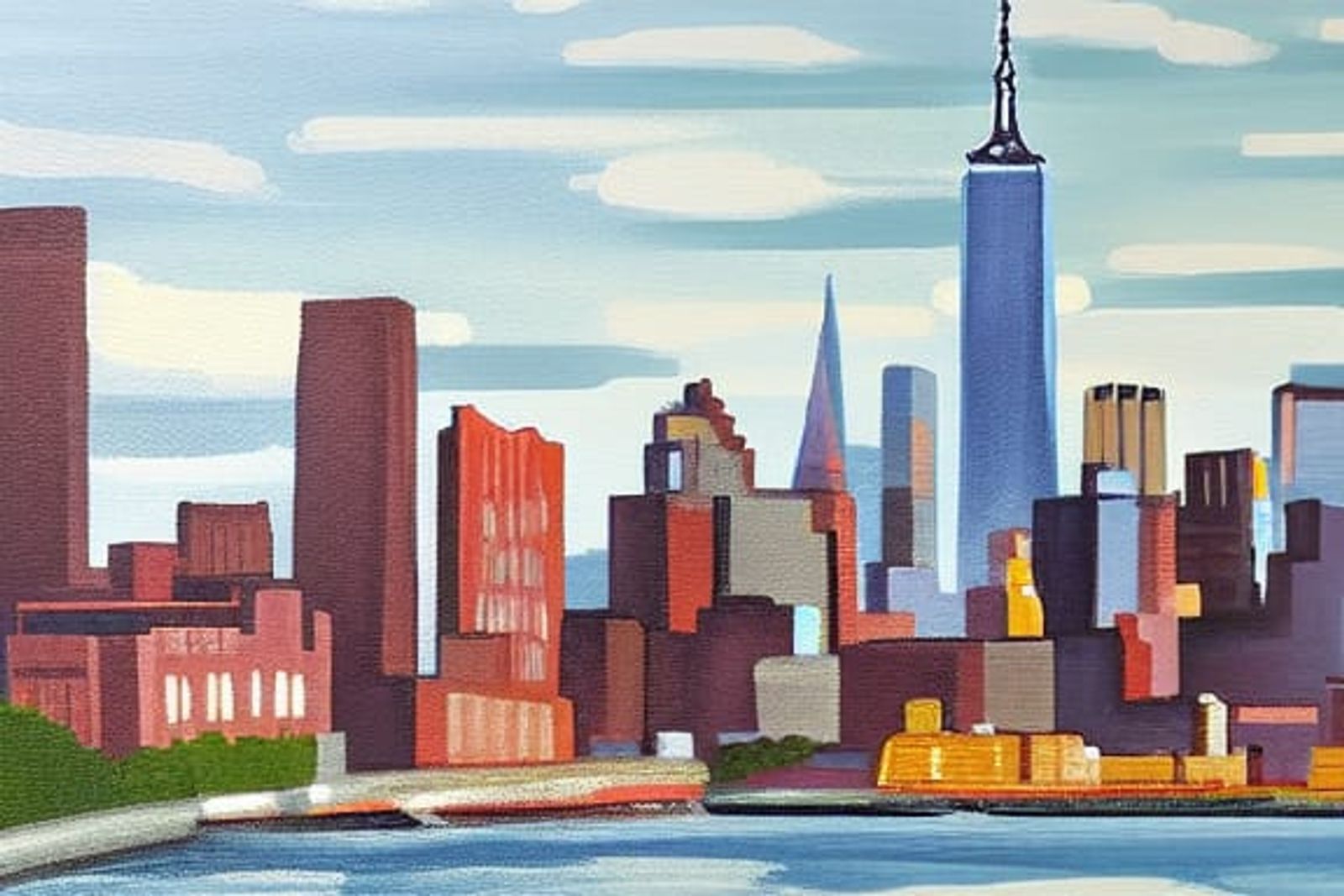 New York buildings painting - AI Generated Artwork - NightCafe Creator