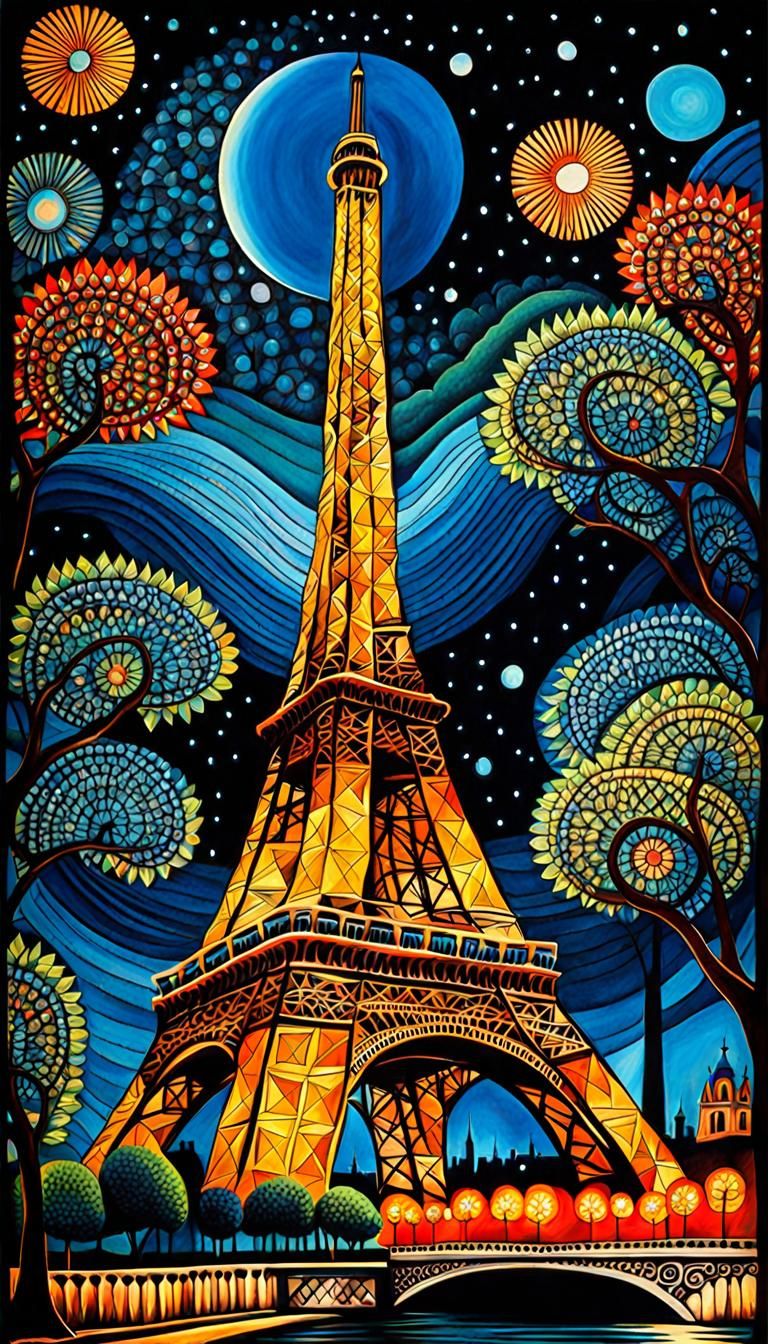 Eiffel tower - AI Generated Artwork - NightCafe Creator