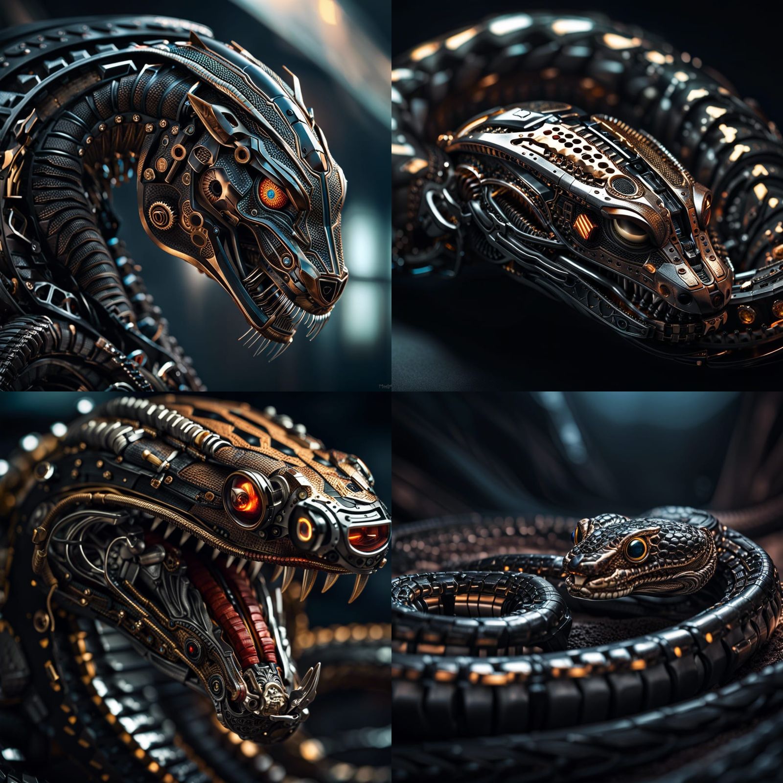 Cyborg snake - AI Generated Artwork - NightCafe Creator