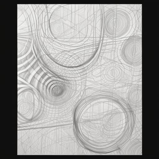 Text based on squares and circles hyperdetailed charcoal drawing ...