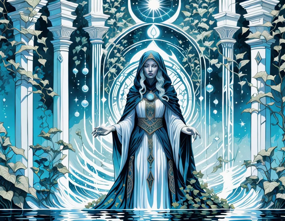 TAROT: The High Priestess 7 - AI Generated Artwork - NightCafe Creator