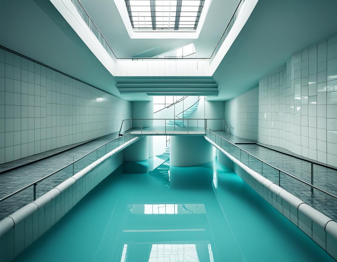 Liminal Poolroom #31 - AI Generated Artwork - NightCafe Creator