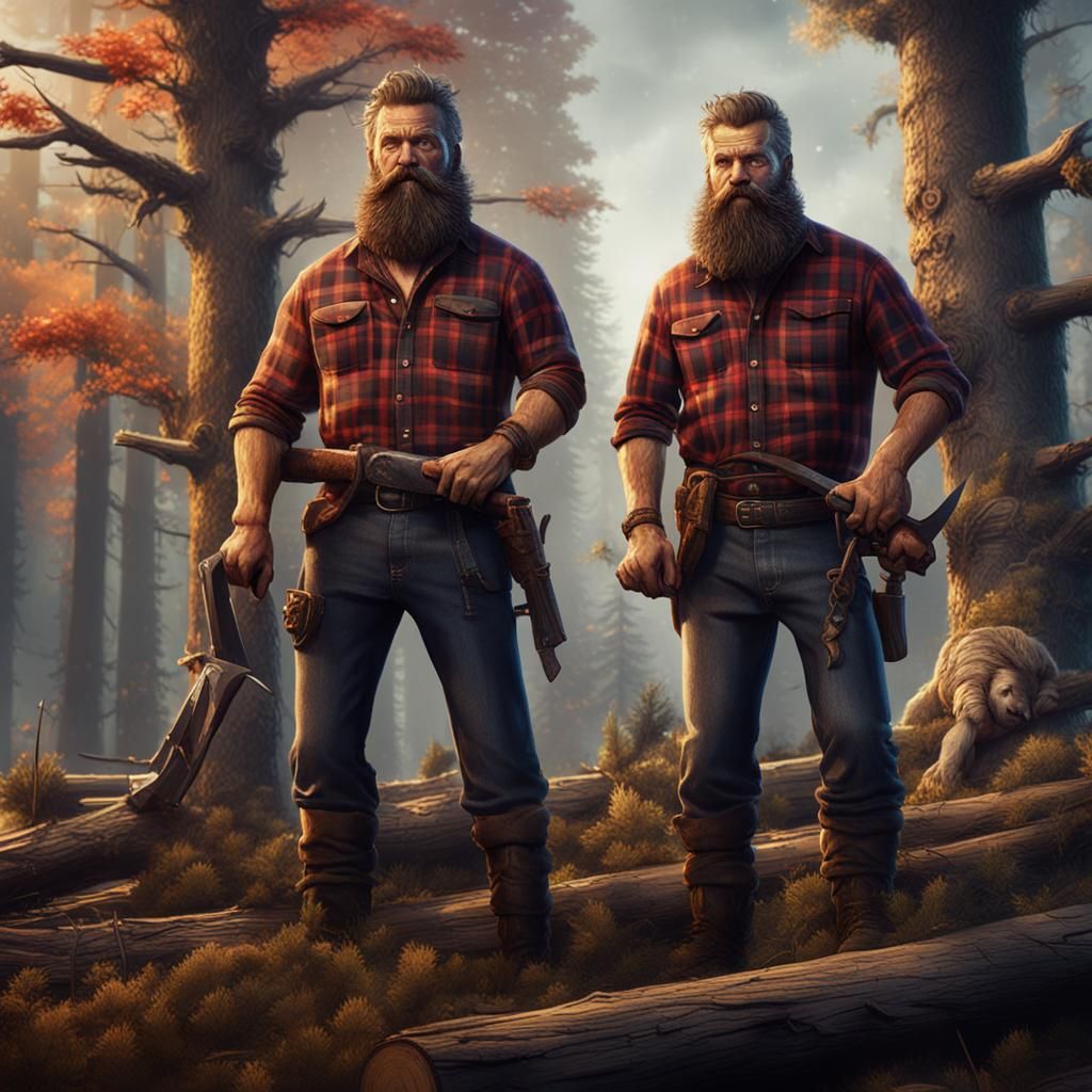 Lumberjacks in Plaid - AI Generated Artwork - NightCafe Creator