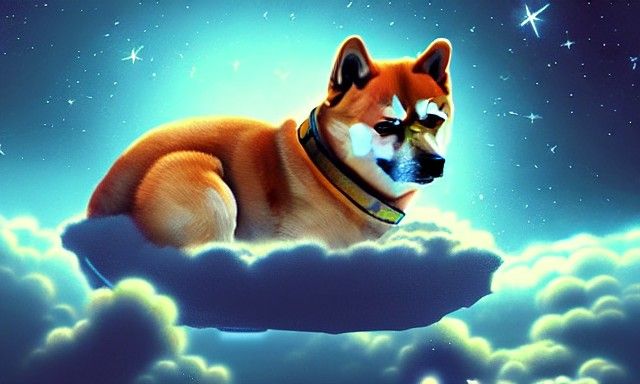 A Shiba Inu Astronaut floating in space, award-winning digital art ...