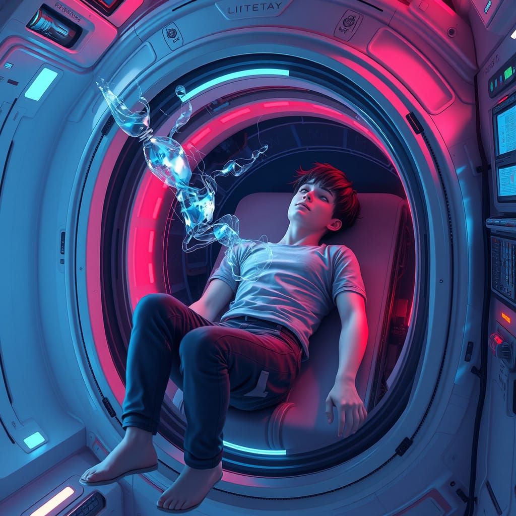 Ethereal Observer in Futuristic Medical Setting - AI Art