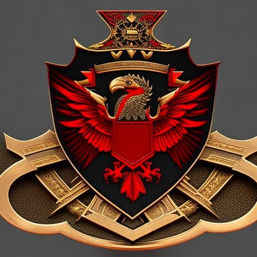 RED VULTURE COAT OF ARMS 10 - AI Generated Artwork - NightCafe Creator