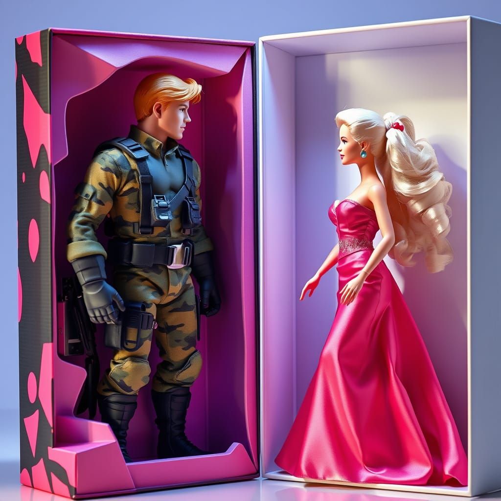 Anime-Inspired Action-Man and Barbie Concept Art - AI Art