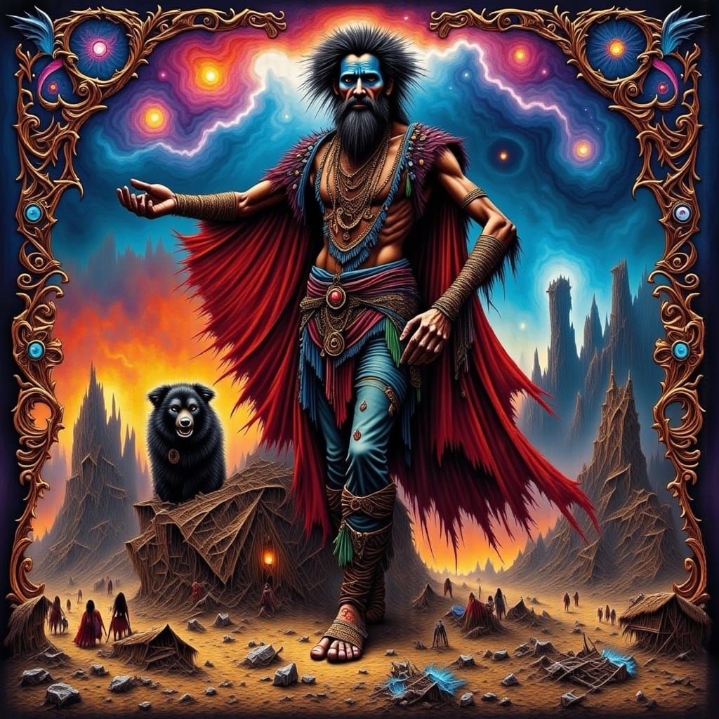 Mysterious Gypsy Woman in a Desert Landscape - AI Art