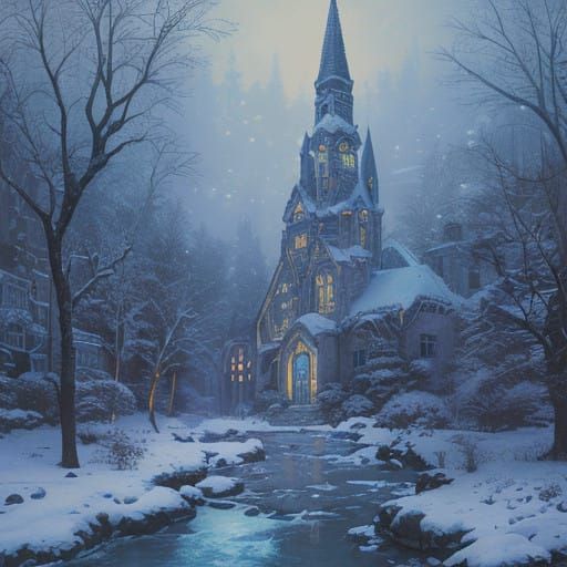 Whimsical Winter Wonderland in Dreamcore Style - AI Art