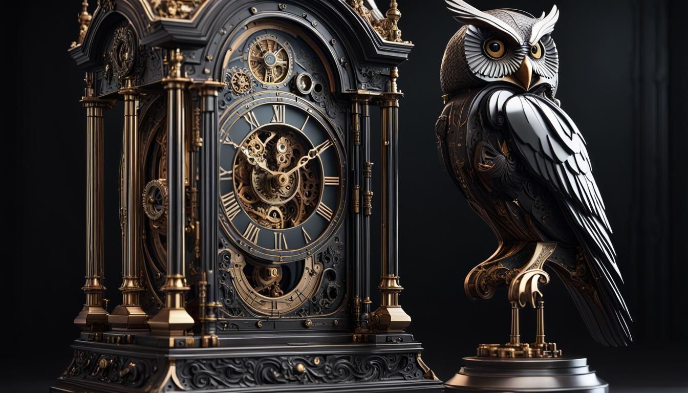 Mechanical Owl Watch - AI Generated Artwork - NightCafe Creator