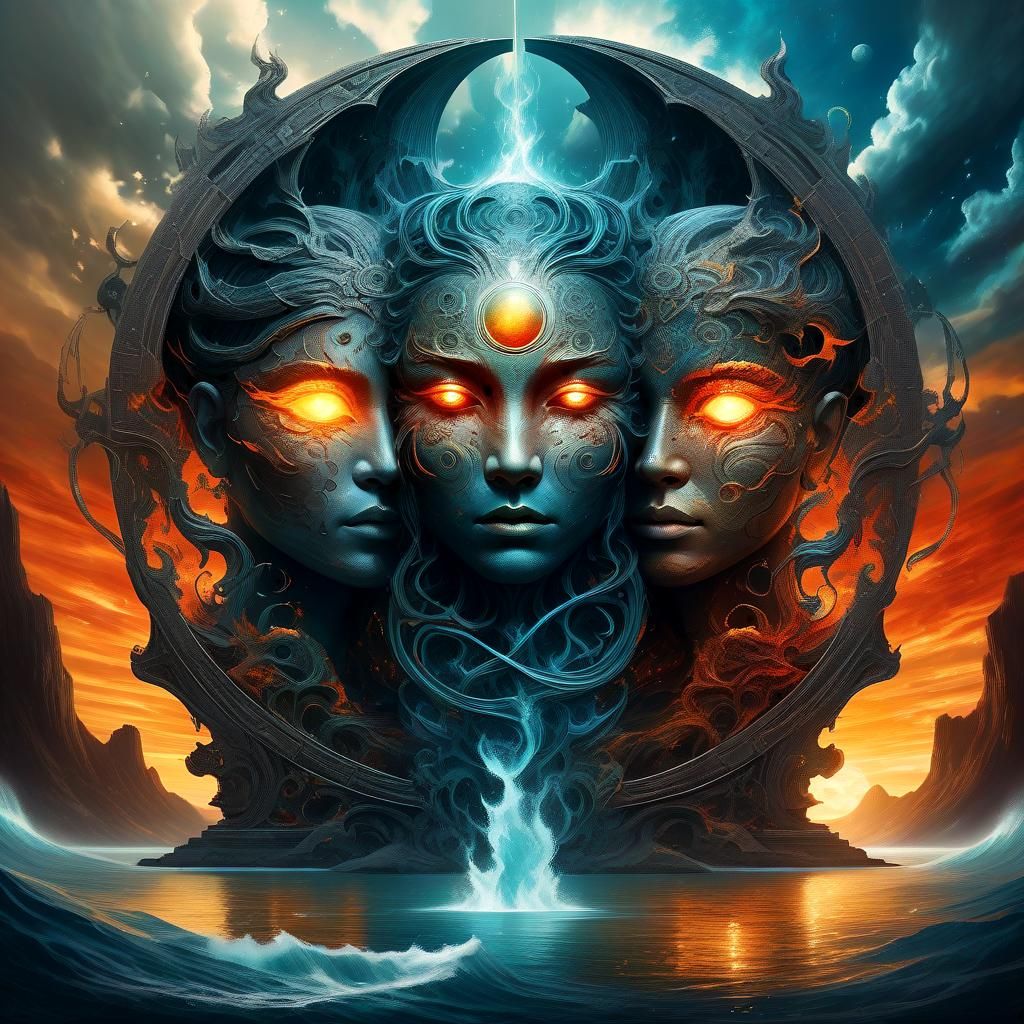 The three headed goddess. - AI Generated Artwork - NightCafe Creator
