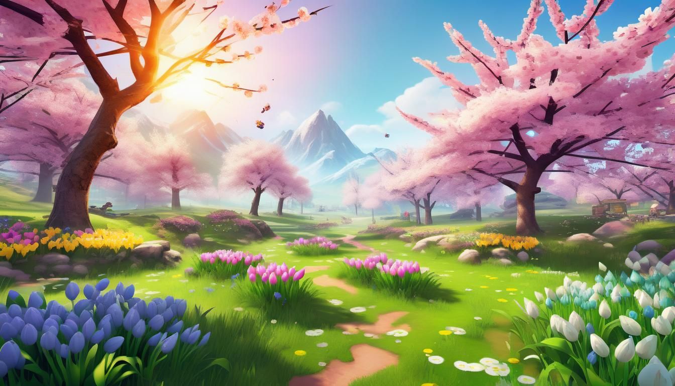 Spring related Gaming Landscape - AI Generated Artwork - NightCafe Creator