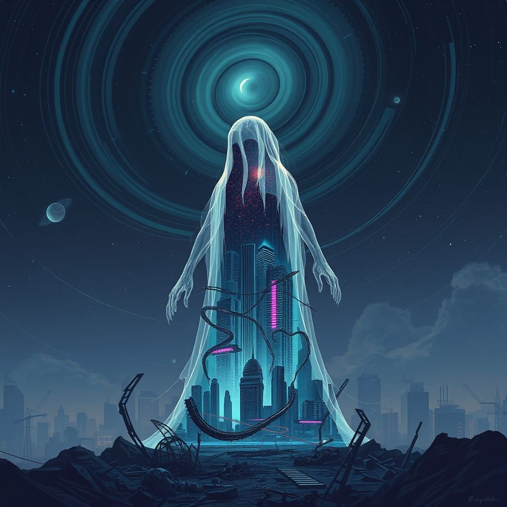 sad cyberpunk ghost - sad cyberpunk ghost