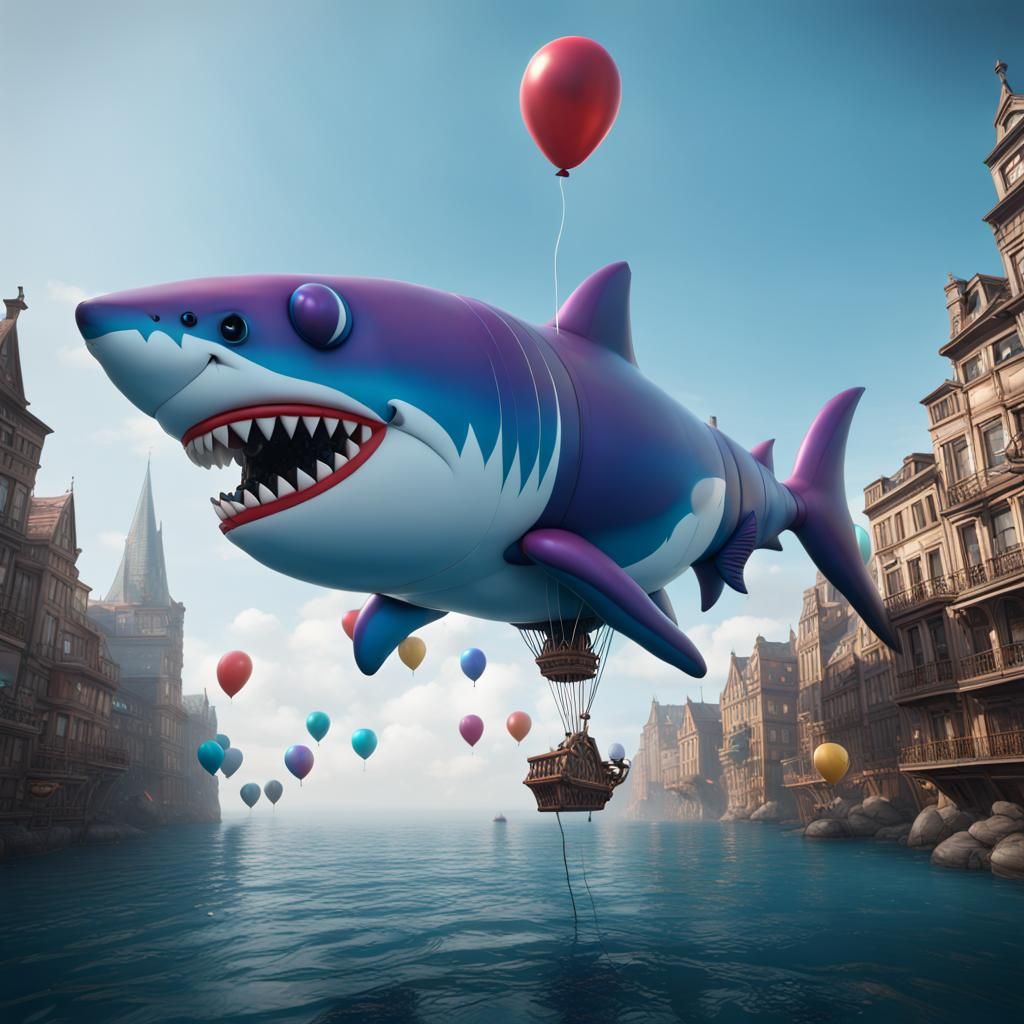 Shark blimp - AI Generated Artwork - NightCafe Creator