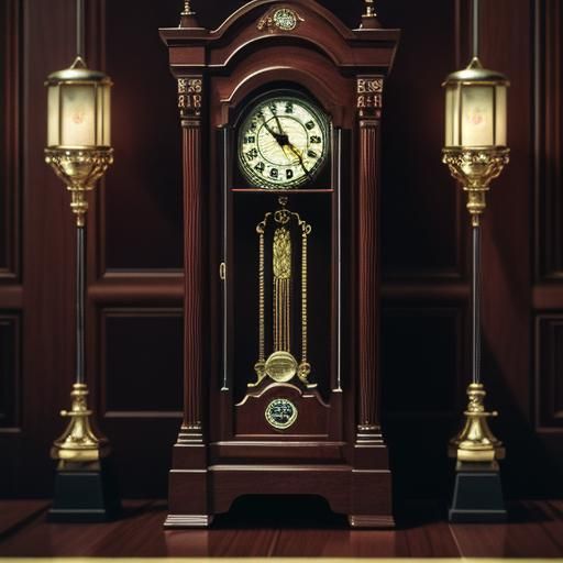 Elegant cherry-wood grandfather clock - AI Generated Artwork ...