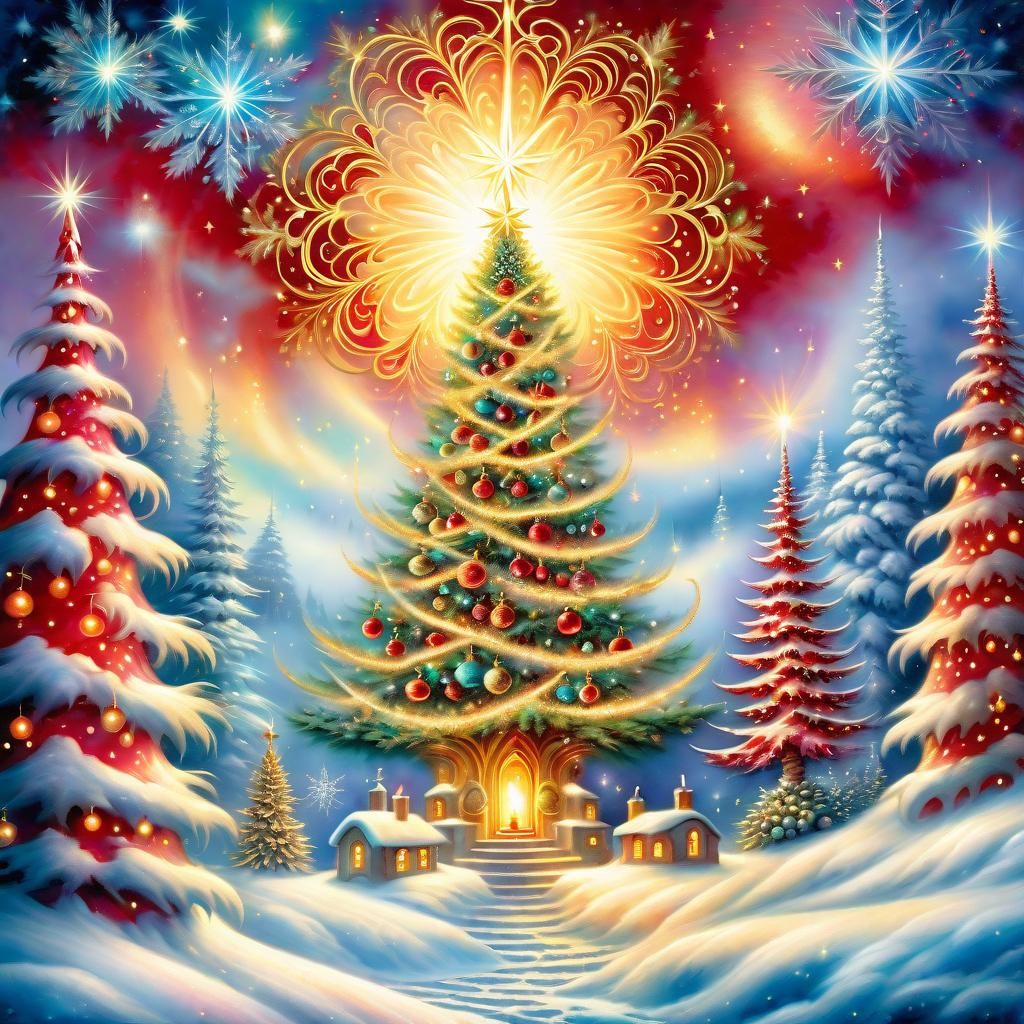 Beautiful Christmas Tree - Fantasy Artwork - AI Generated Artwork ...