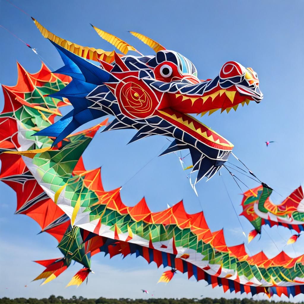 Paper dragon kite II - AI Generated Artwork - NightCafe Creator