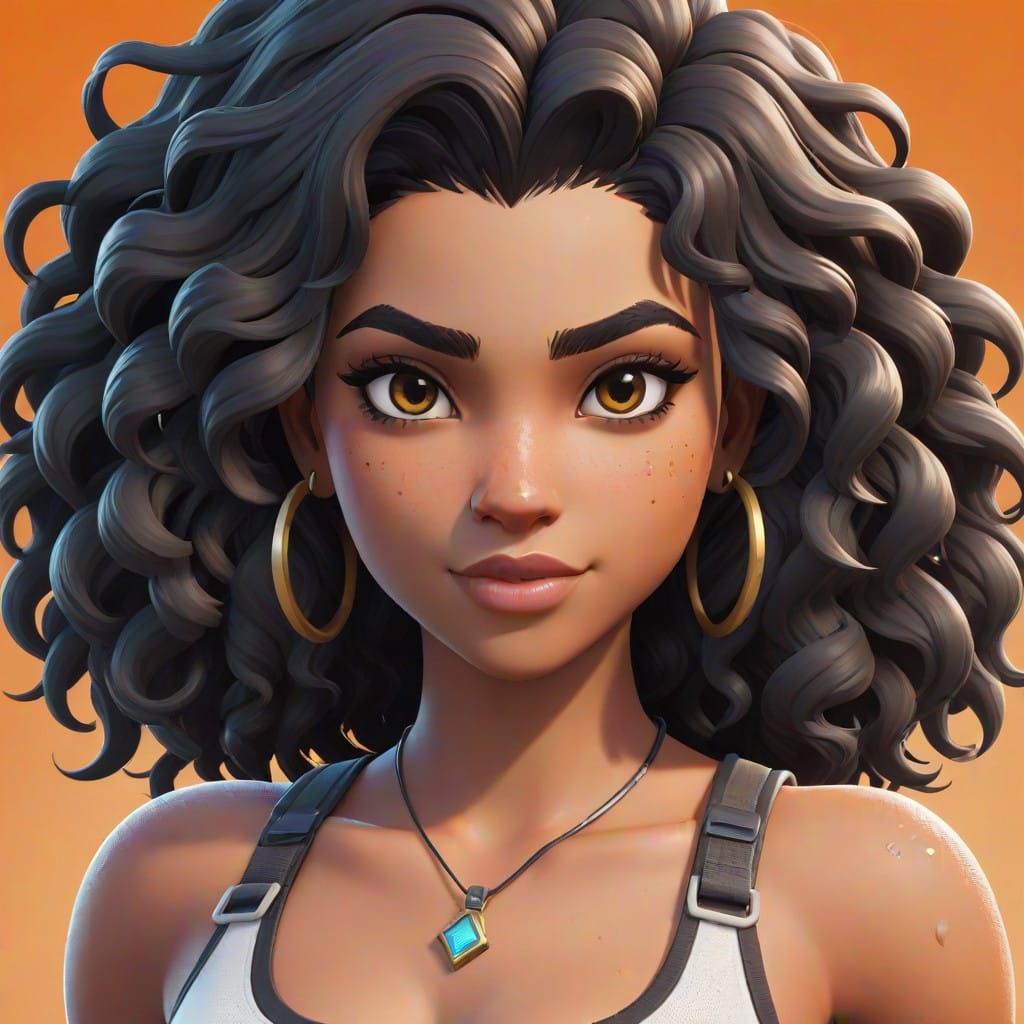 Sultry Latina in a Fortnite Aesthetic - AI Art