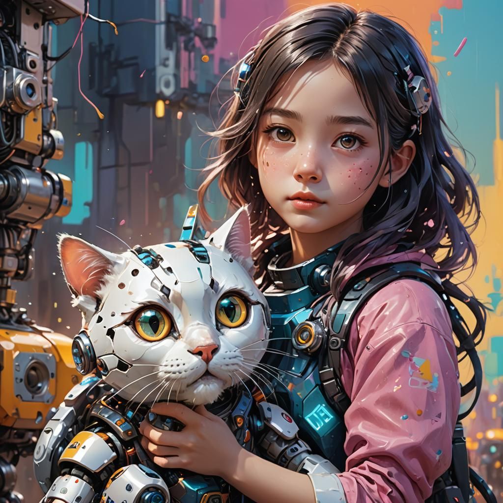 Cyborg Cat Pet - AI Generated Artwork - NightCafe Creator