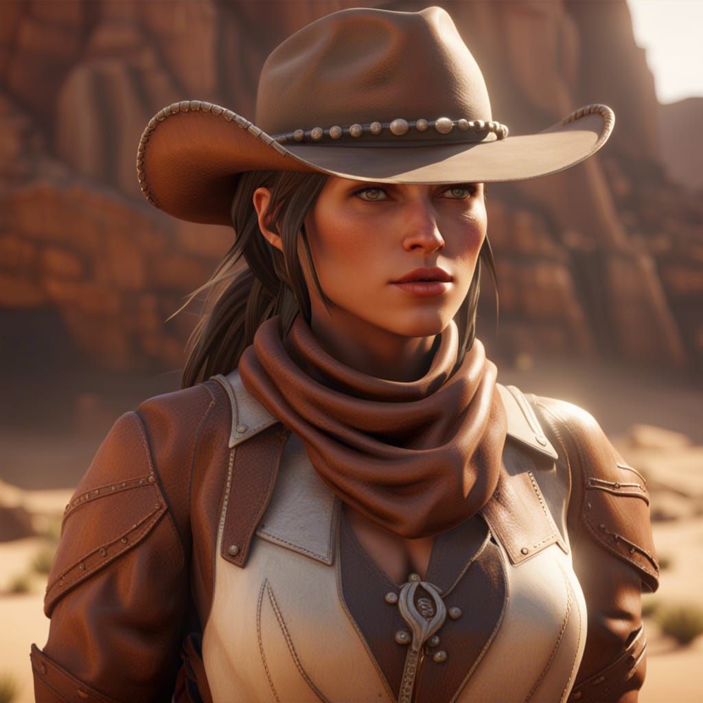 Cowboy & Cowgirl Desert Quests, hyper-realistic details, natural ...