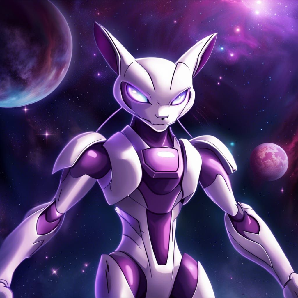 Mewtwo meets beerus - AI Generated Artwork - NightCafe Creator