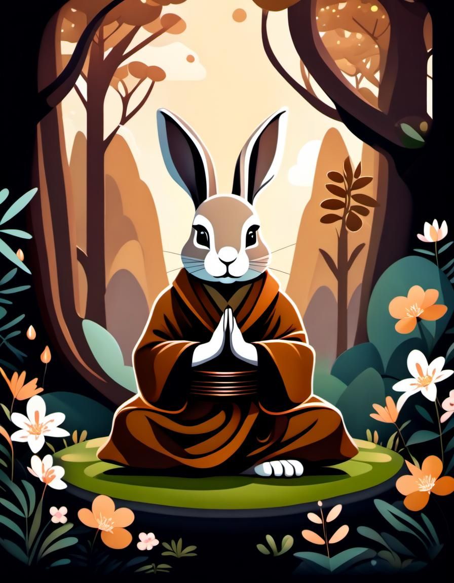 Meditating rabbit (SDXL DPO) - AI Generated Artwork - NightCafe Creator