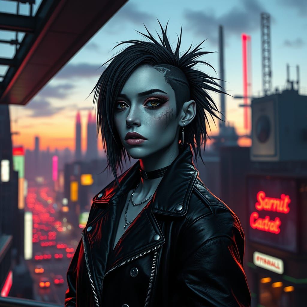 cyberpunk vampire - Cyberpunk Vampire Goddess in Dark Futur...