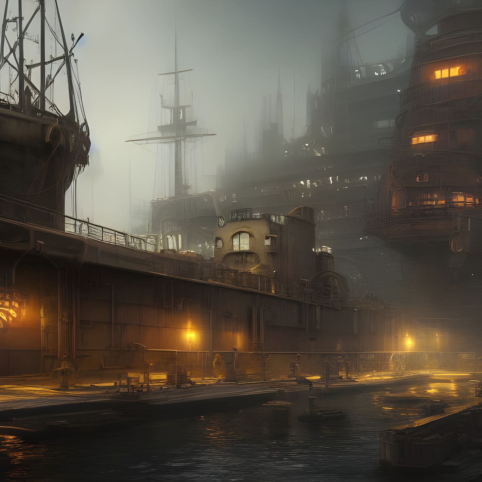Steampunk Drydocks L - AI Generated Artwork - NightCafe Creator