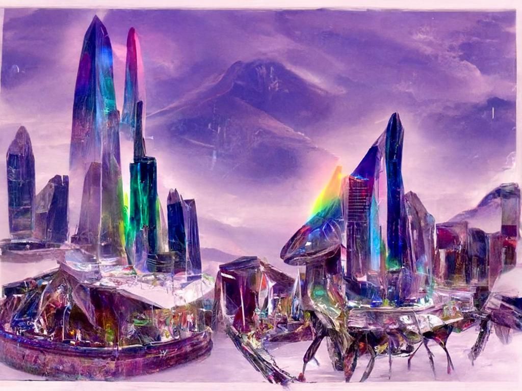 Realistic Iridescent Crystal Alien City - AI Generated Artwork ...