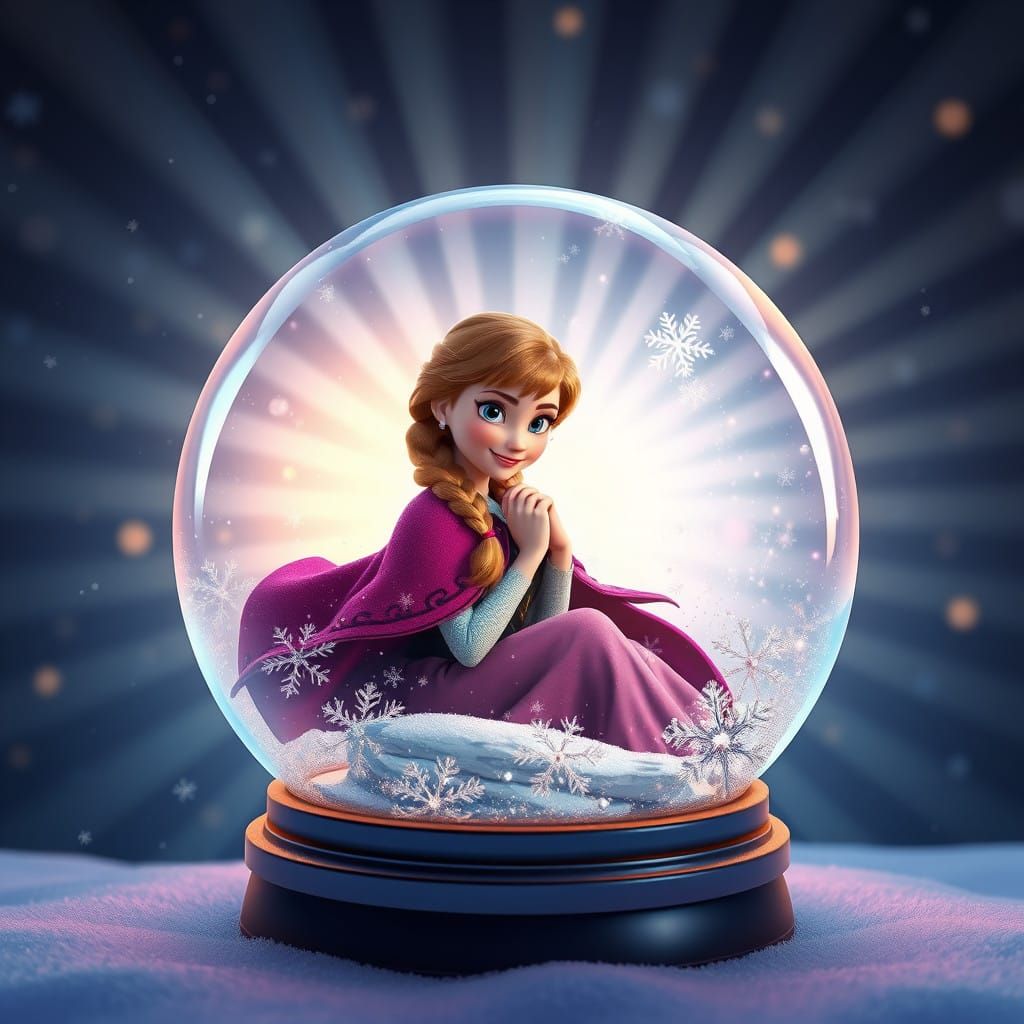 Anna Snow Globe - Enchanted Snow Globe Scene with Anna from ...