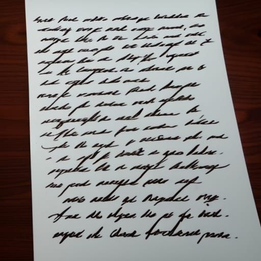 Handwriting letter - AI Generated Artwork - NightCafe Creator