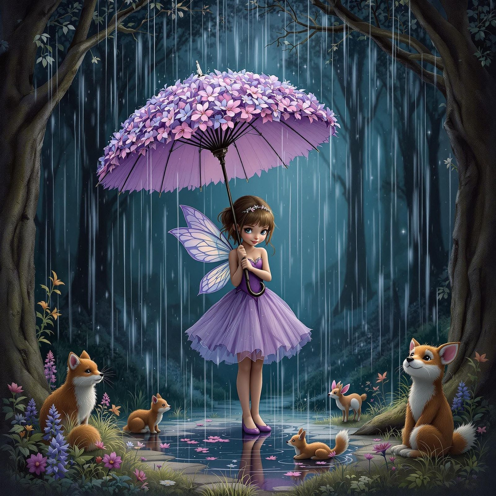 Masterpiece, meticulously done, of a sassy little fairy holding a big ...