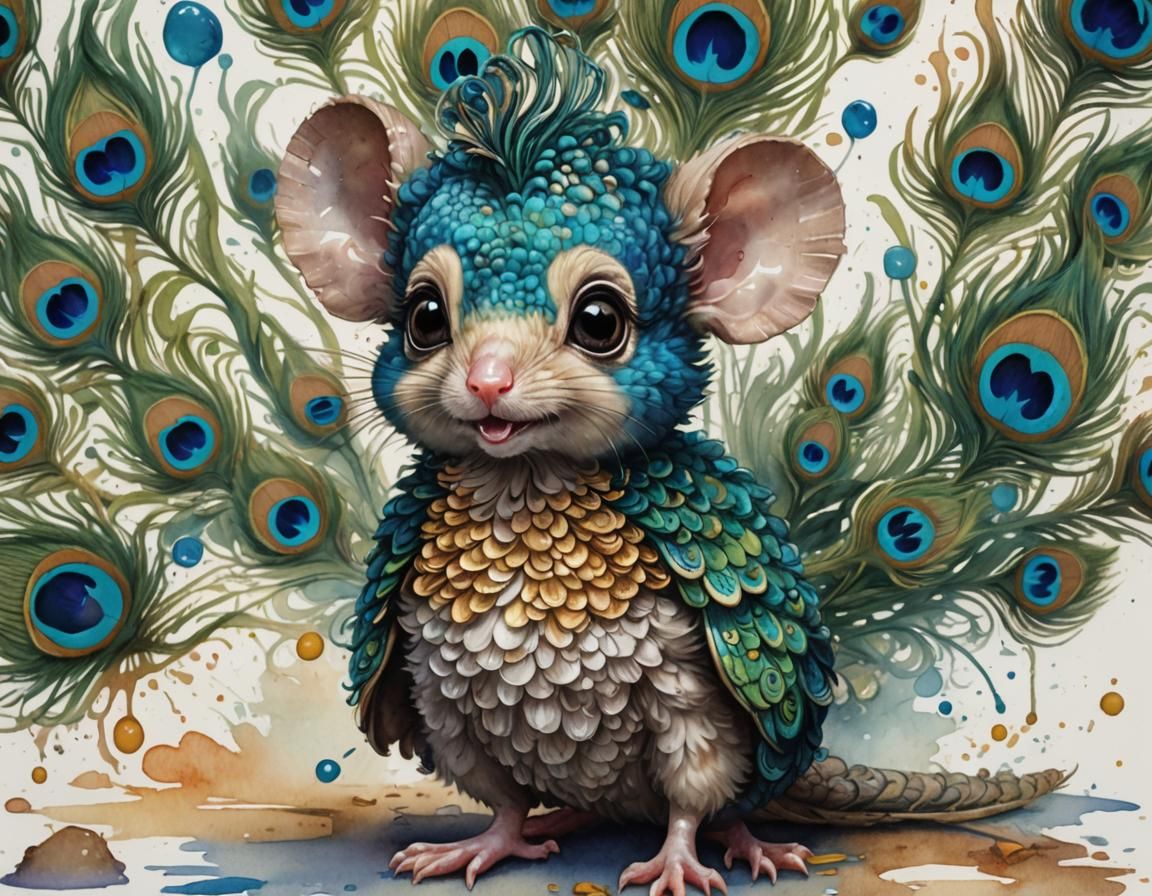 The cute Peacock mouse - AI Generated Artwork - NightCafe Creator