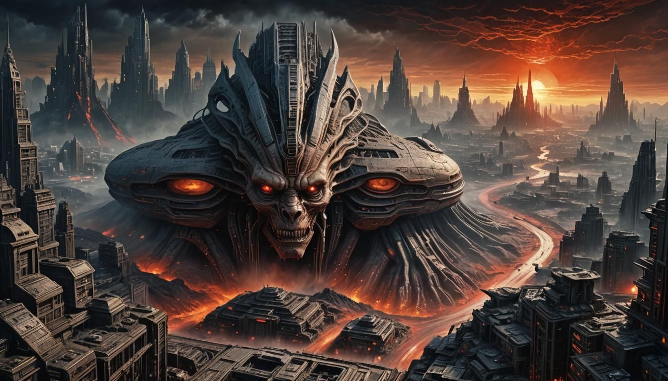 Alien Mega City - AI Generated Artwork - NightCafe Creator