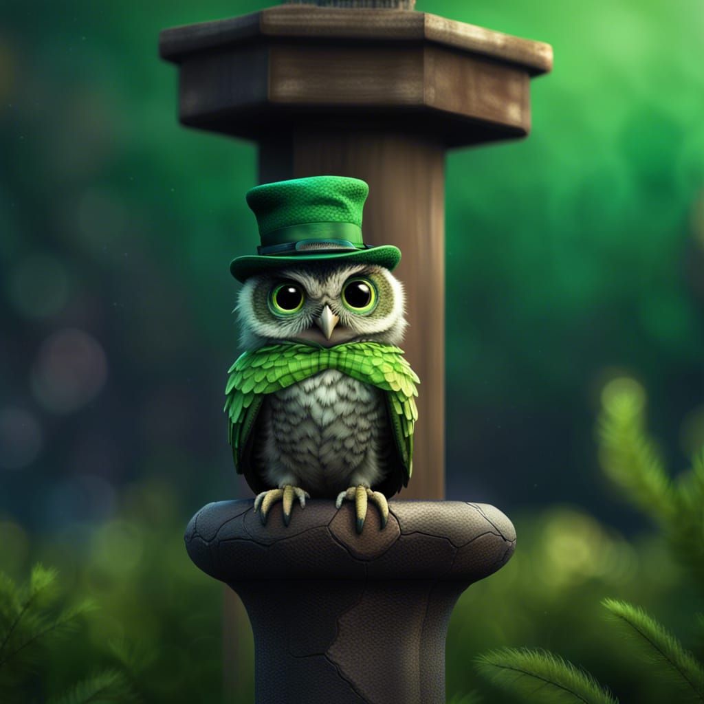 Lubert the Luck owl - AI Generated Artwork - NightCafe Creator
