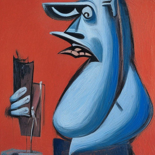 A poorly drawn cartoon portrait of a male, cartoony, surreal, over ...