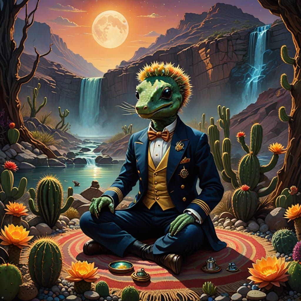 Whimsical Oil Painting of Leprechaun and Centipede... - AI Art