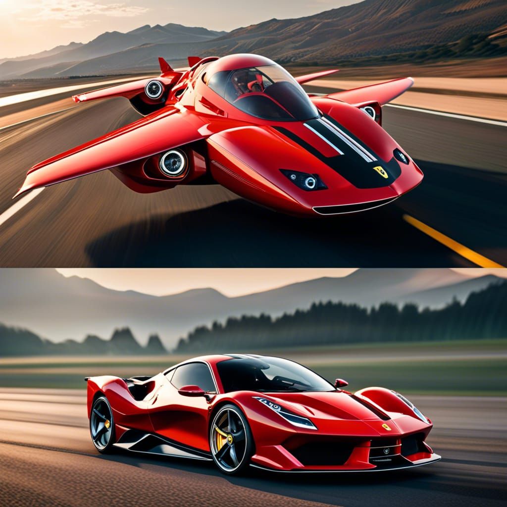 Ferrari Flying Car Concept - AI Generated Artwork - NightCafe Creator