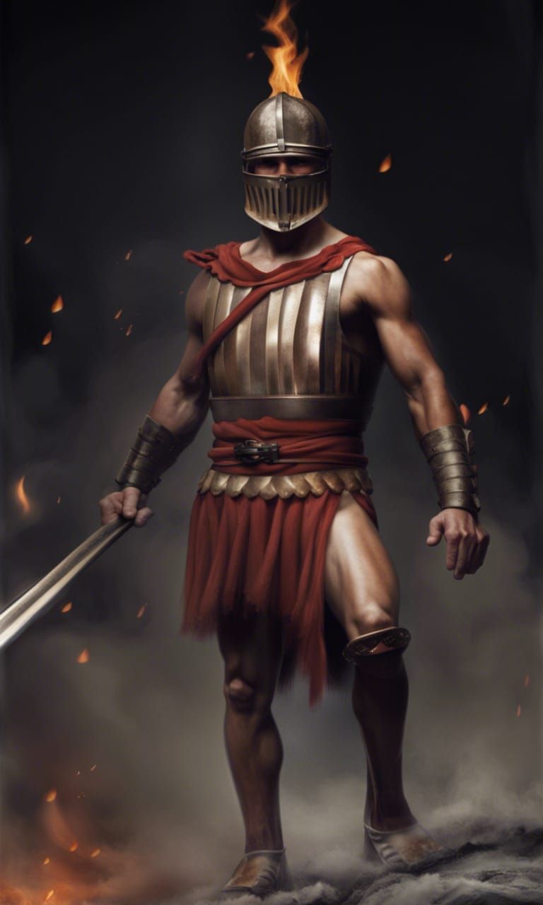 Gladiator on fire - AI Generated Artwork - NightCafe Creator