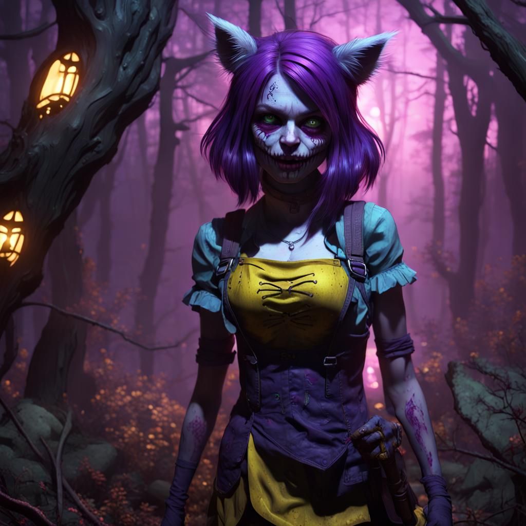 cheshire cat human girl gives Alice advice in zombie apocalypses in ...