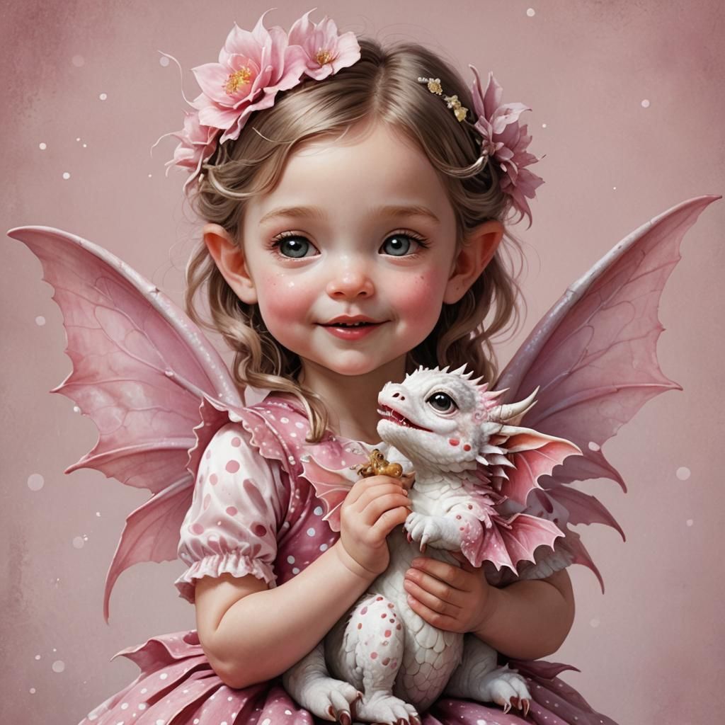 FAIRY WITH BABY DRAGON - AI Generated Artwork - NightCafe Creator