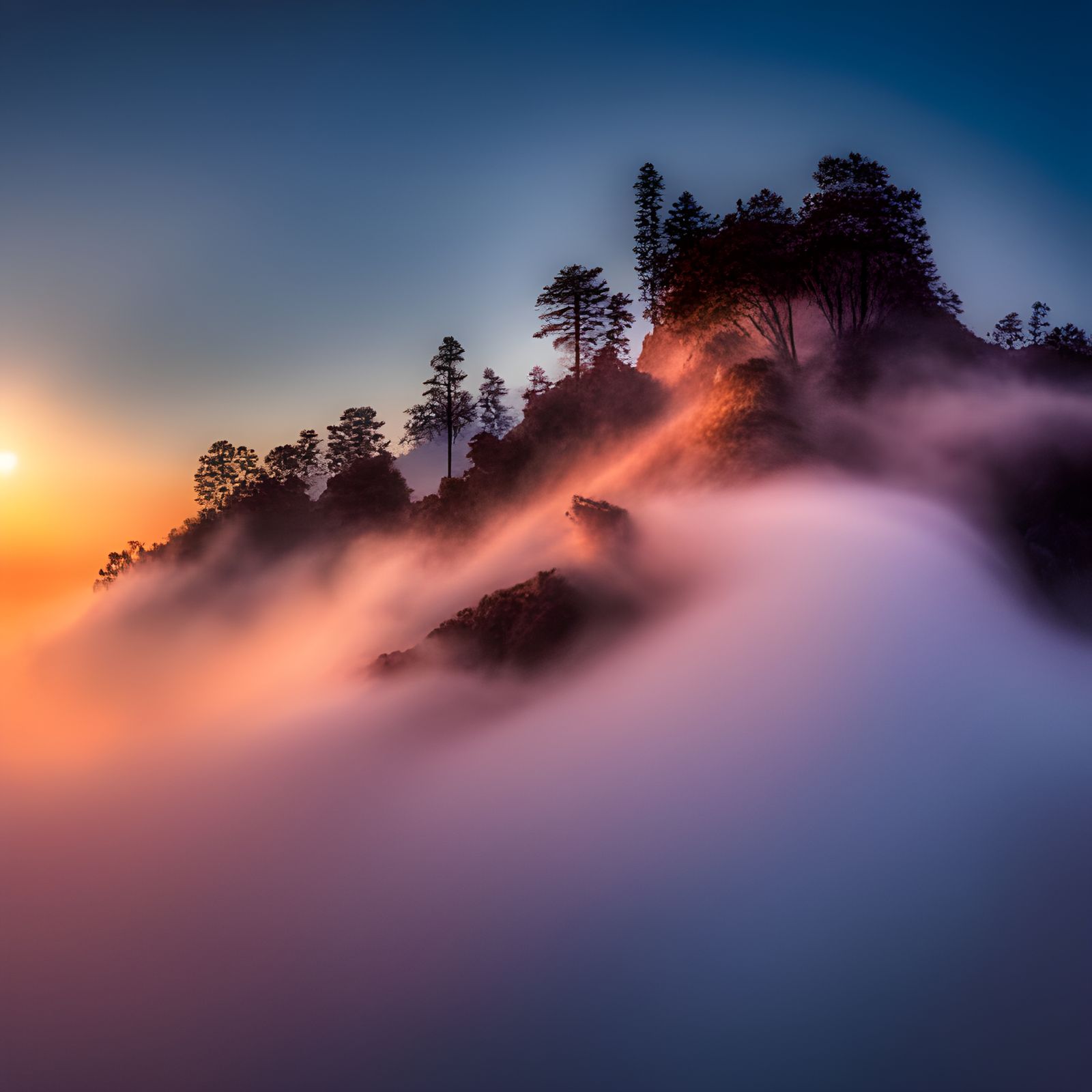 A mass of swirling fuzzy multicoloured fog intricate details, HDR ...