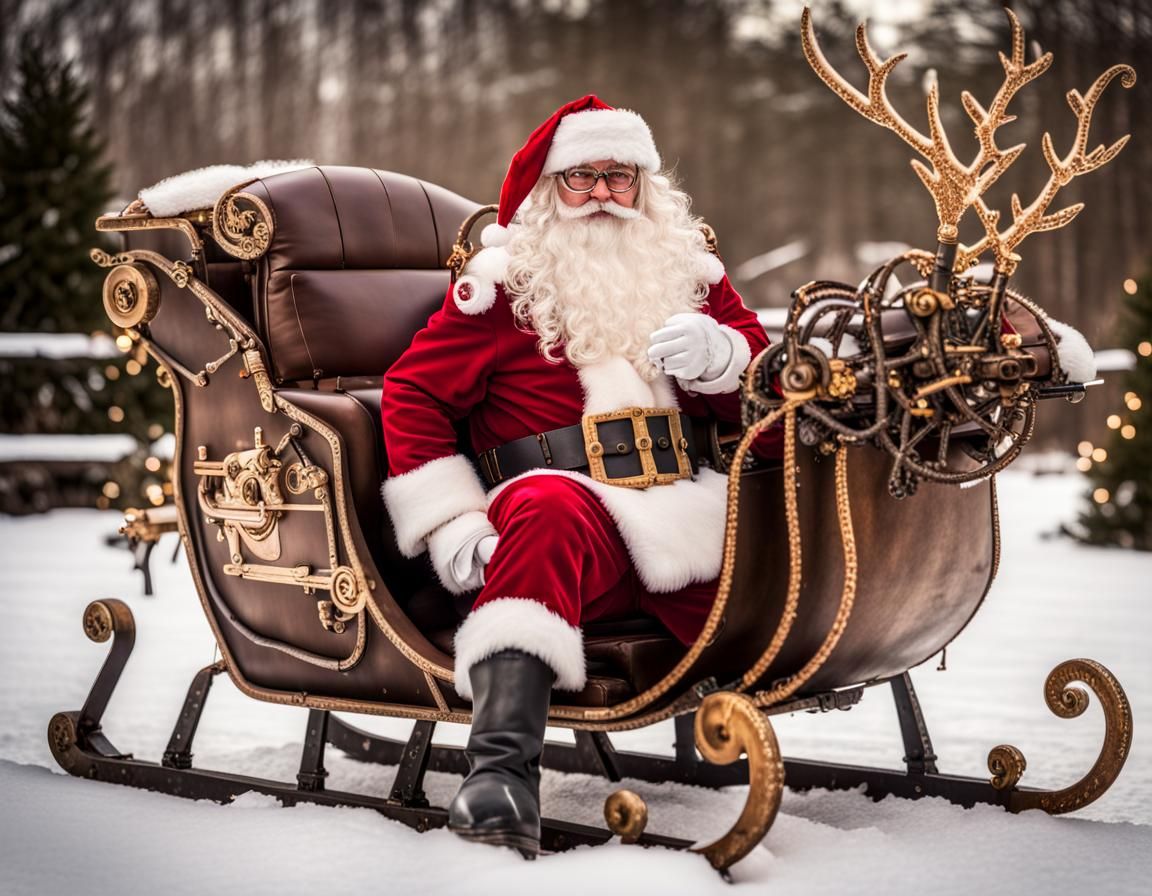 Santa and sleigh - AI Generated Artwork - NightCafe Creator