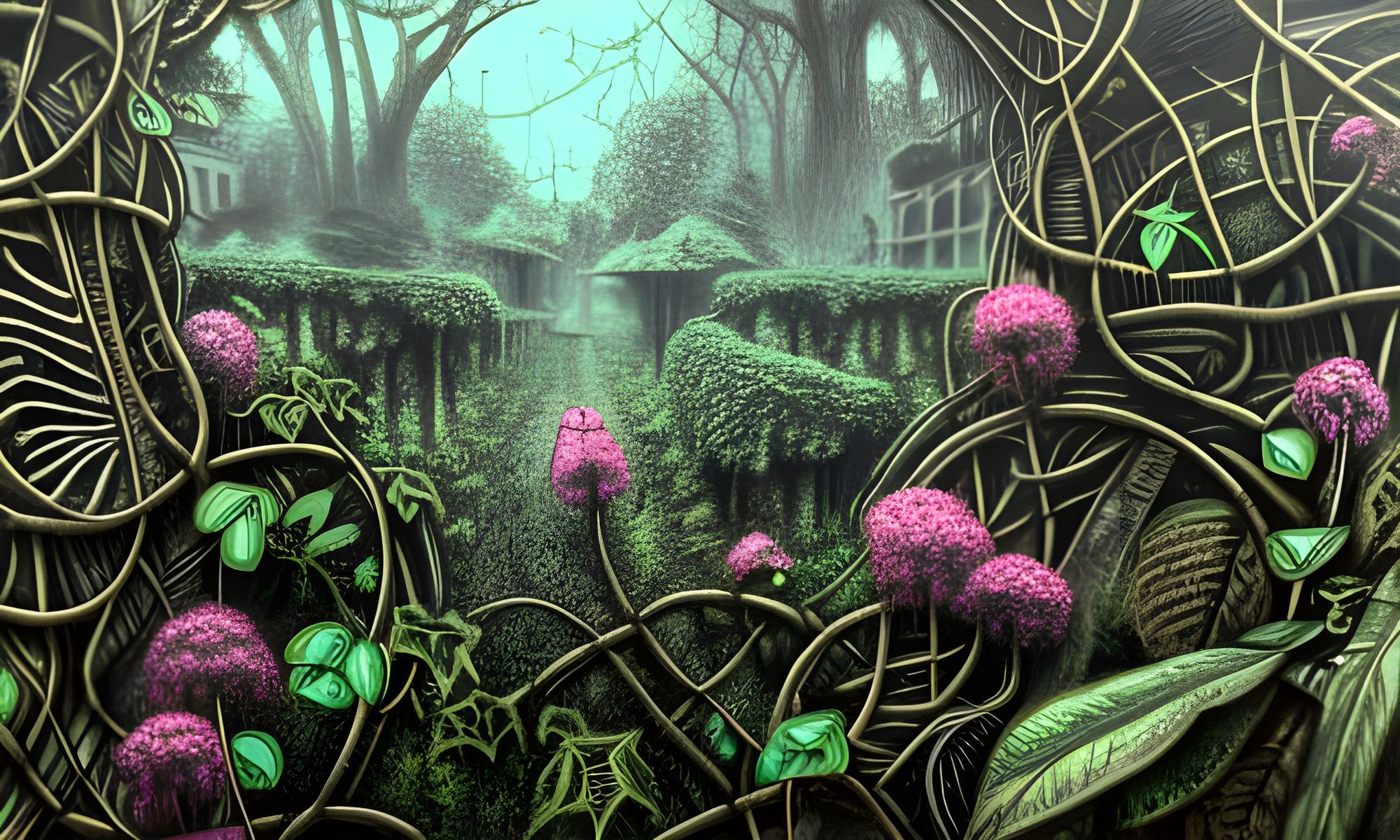 Overgrown SteamPunk City : r/nightcafe