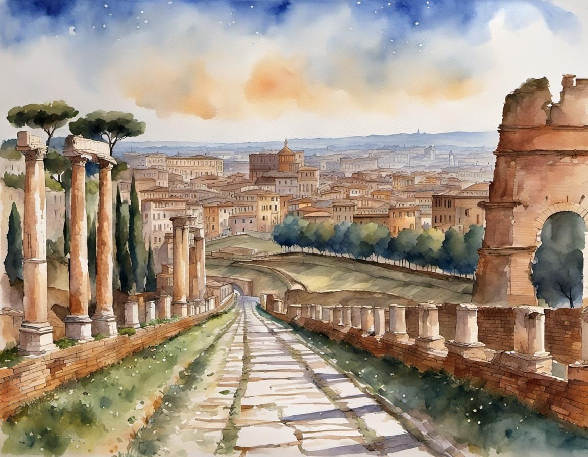 All Roads Lead to Rome - AI Generated Artwork - NightCafe Creator