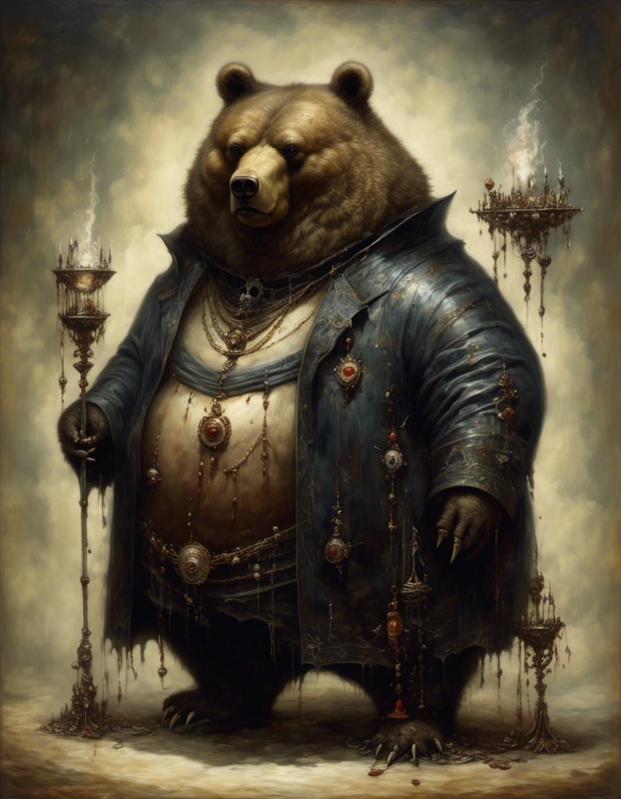 Portrait: "Dark Magical Evil Obese Wizard Bear" - AI Generated Artwork ...
