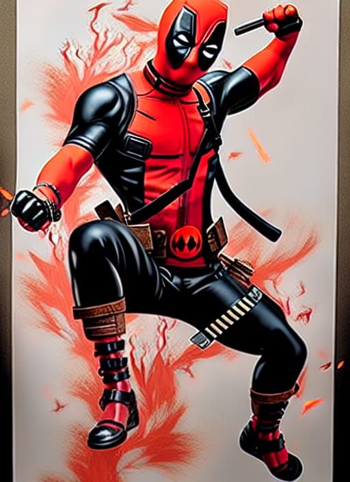 The Crimson Buffoon is ready to Kung Fu Fight! - AI Generated Artwork ...